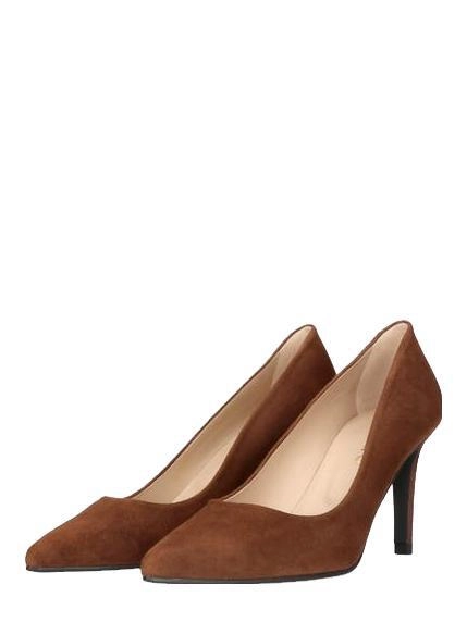 MASCARO Suede Pointed Toe High Heel Pumps - Medium Brown