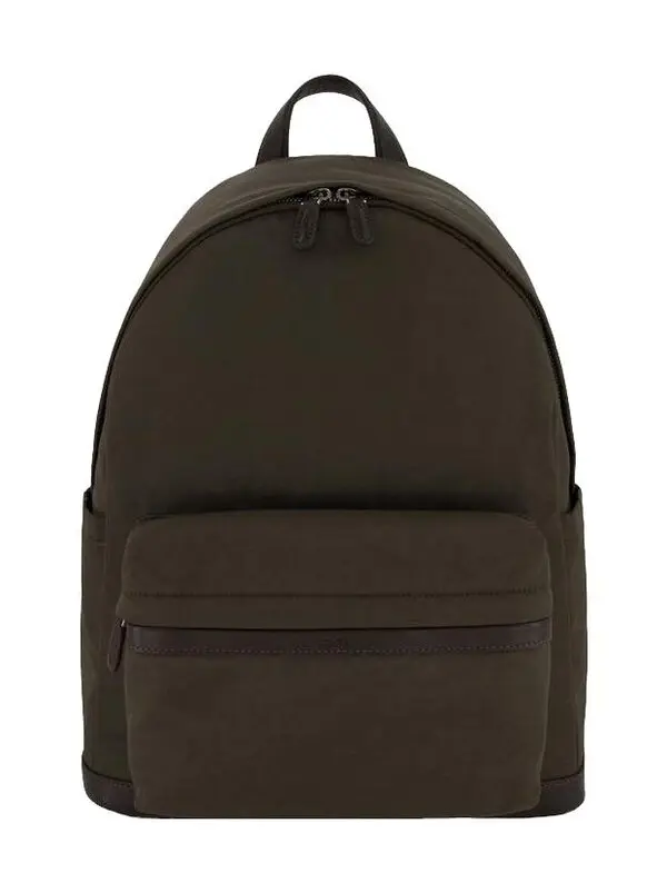 Vince Recycled Nylon Backpack With Leather Trim - Cacao Soft Nylon