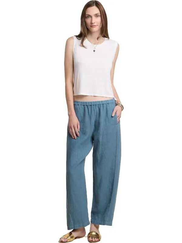 Velvet By Graham & Spencer Celine Heavy Linen Pant - Red