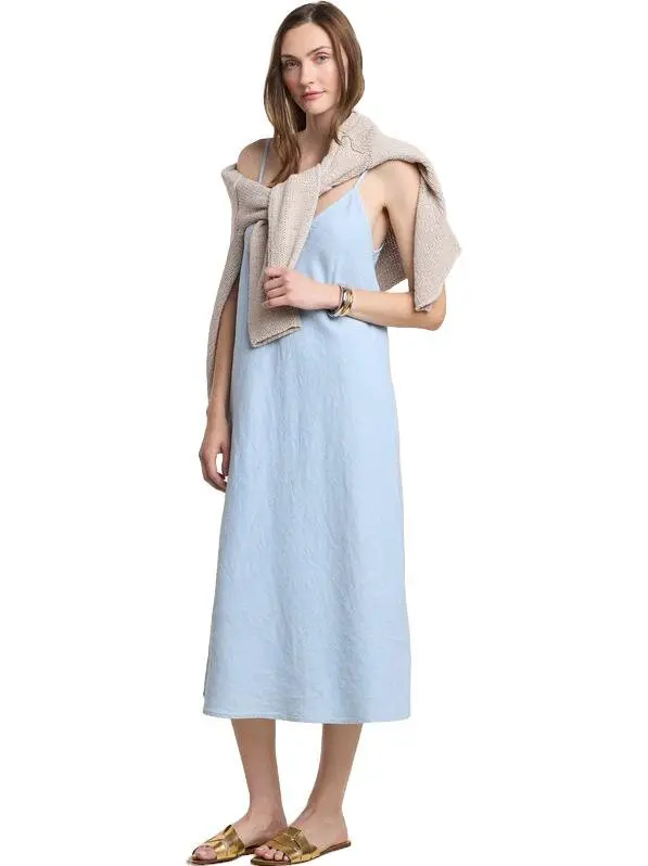 Velvet By Graham & Spencer Hope Heavy Linen Dress - Blue / Denim