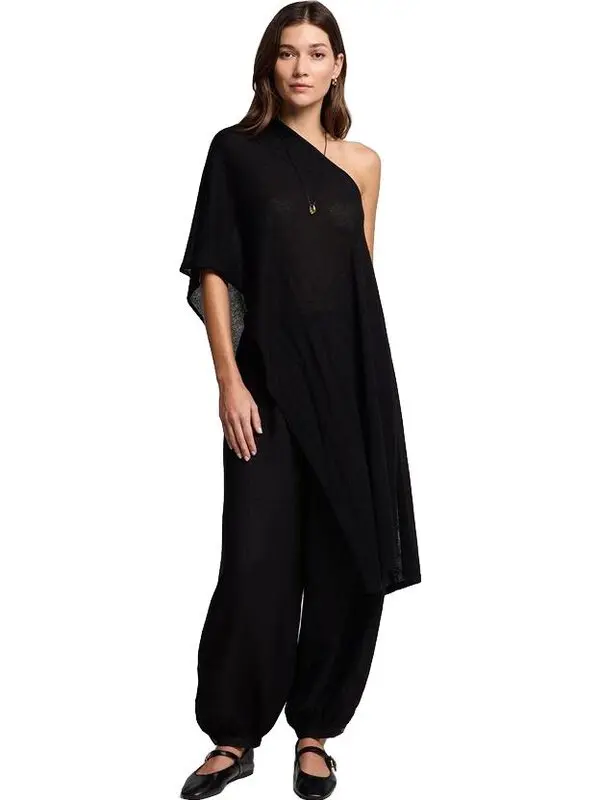 Velvet By Graham & Spencer Floren Asymmetrical Drape Sweater - Black