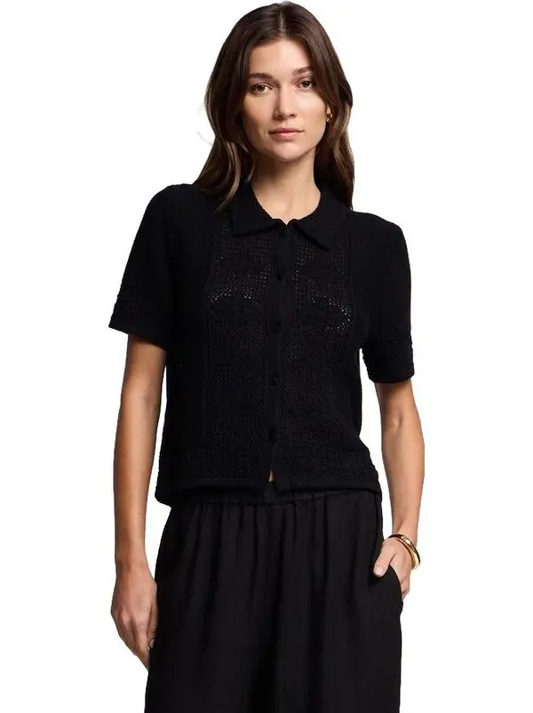 Velvet By Graham & Spencer Rosemond Cotton-cashmere Cardigan - Black