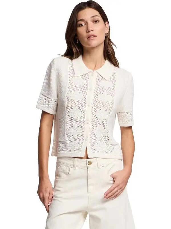 Velvet By Graham & Spencer Rosemond Cotton-cashmere Cardigan - White