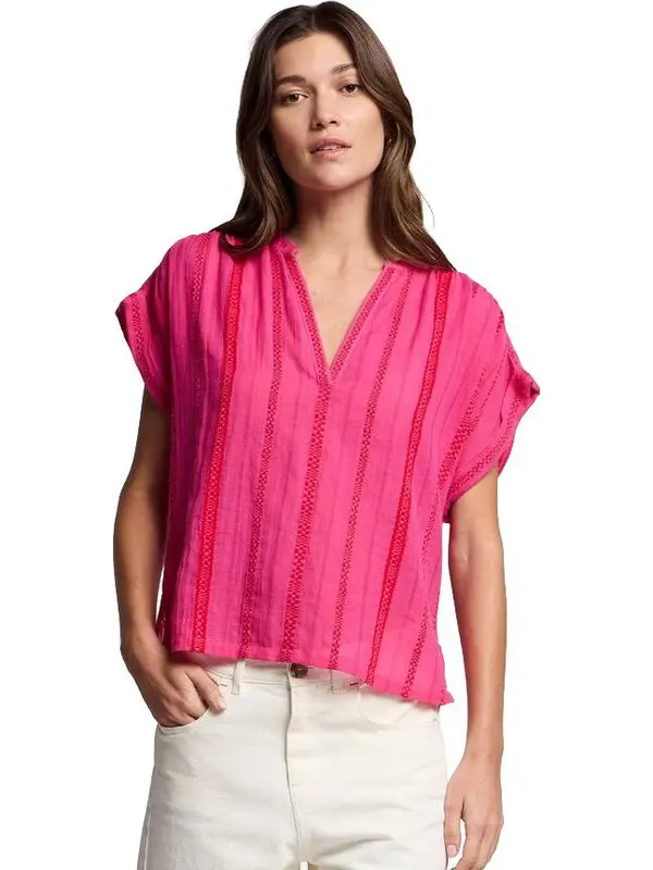 Velvet By Graham & Spencer Tallulah Top - Red / Stripe