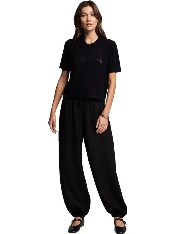 Velvet By Graham & Spencer Camber Linen Balloon Pant - Black