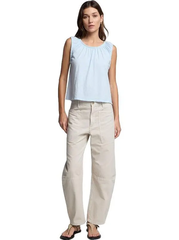 Velvet By Graham & Spencer Brylie Cotton Twill Barrel Leg Trousers - Red
