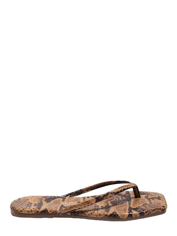 Tkees Snake-embossed Square Toe Flip Flop - Coco Snake