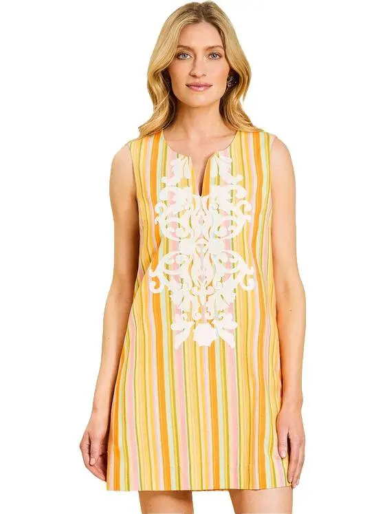 Mestiza New York Belize Embroidered Caftan Mini Dress - Red