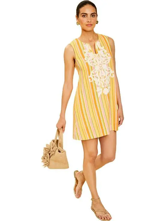 Mestiza New York Belize Embroidered Caftan Mini Dress - Red