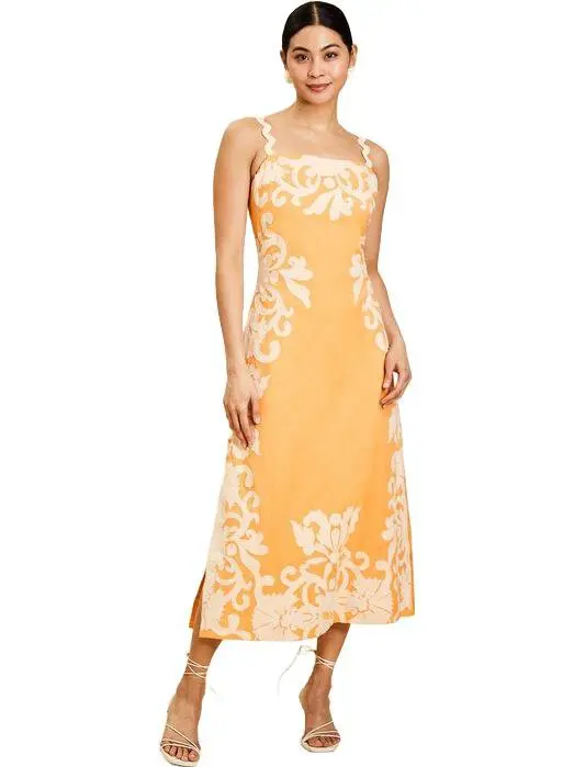 Mestiza New York Embroidered Midi Dress - Red