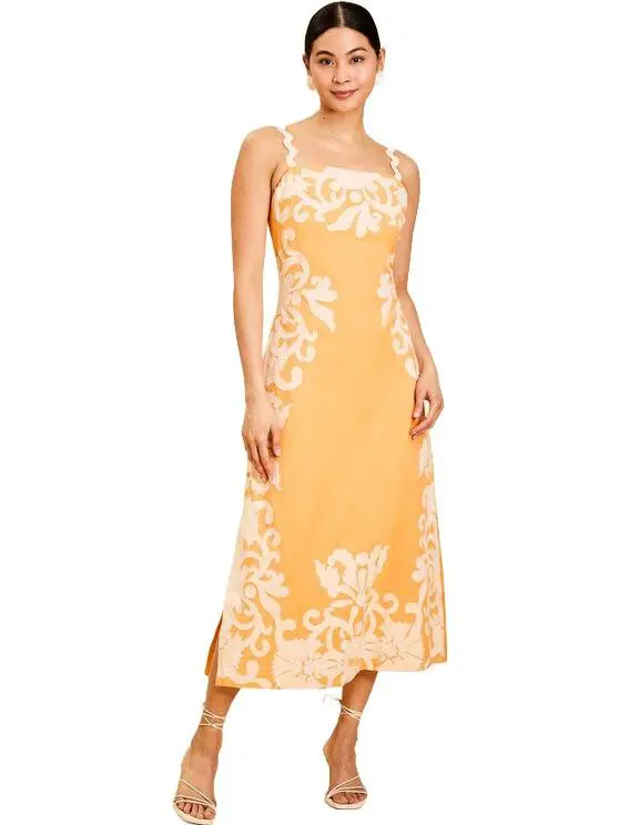 Mestiza New York Embroidered Midi Dress - Red