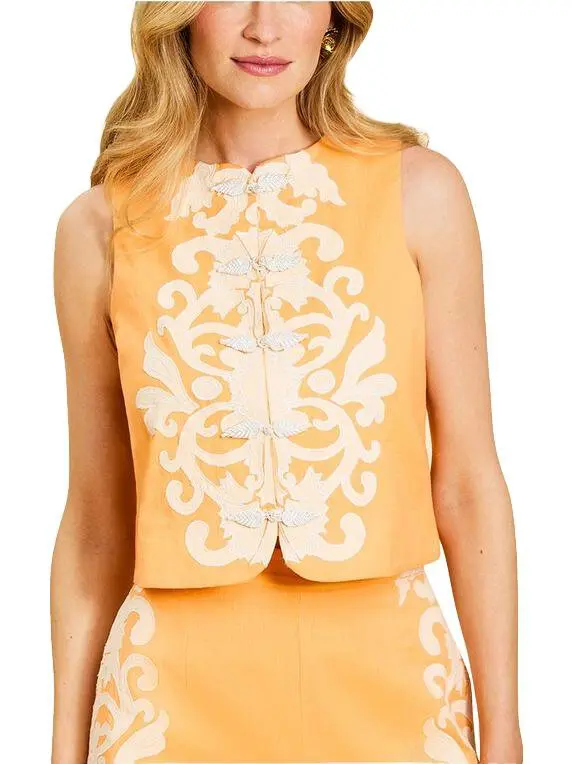 Mestiza New York Sadie Embroidered Sleeveless Top - Red