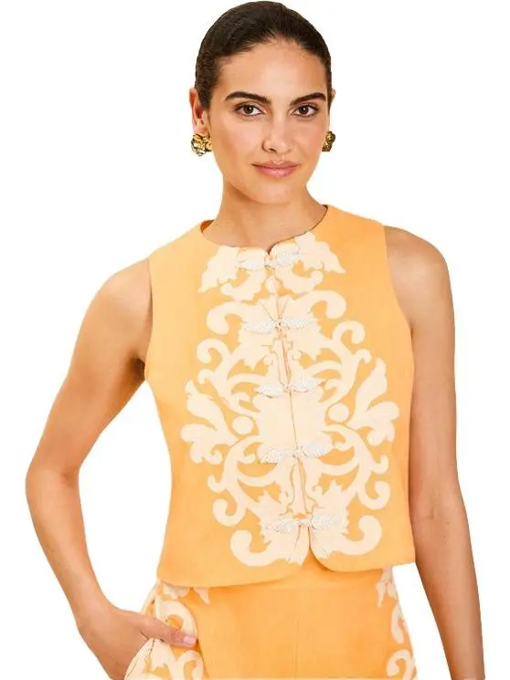 Mestiza New York Sadie Embroidered Sleeveless Top - Red