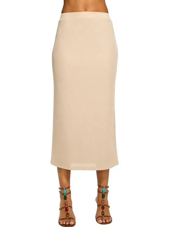 Ramy Brook Jade Metallic Knit Maxi Skirt - Gold
