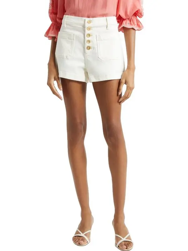 Ramy Brook Cindy High Waist Denim Shorts - White