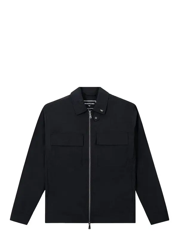 PAPER PLANES Cotton Blend Utility Jacket - Black