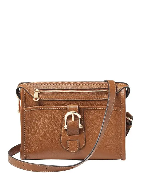 ASPINAL OF LONDON Small Leather Bella Cross-body Satchel - Brown