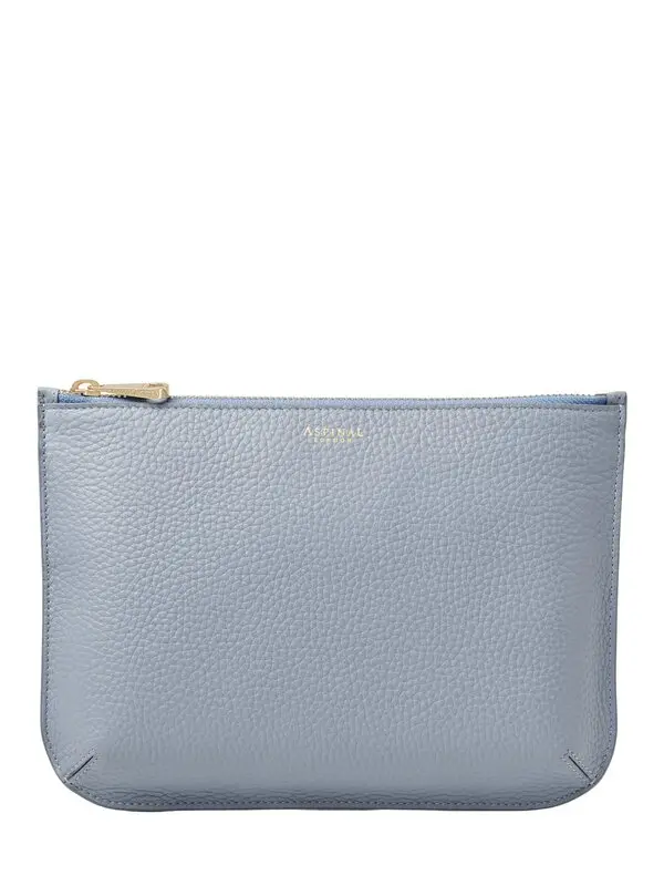 ASPINAL OF LONDON Large Leather Ella Pouch - Blue