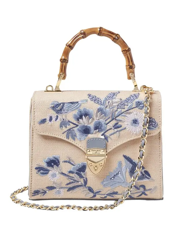 ASPINAL OF LONDON Midi Canvas Mayfair Top-handle Bag - Blue