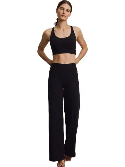 H&m Wide Sports Leggings With Softmove - Black