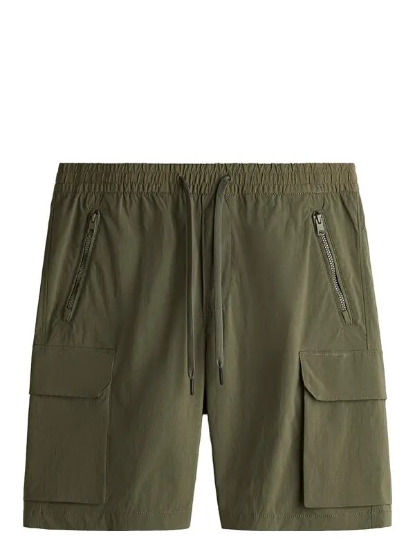 H&m Regular Fit Nylon Cargo Shorts - Green