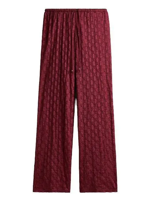 H&m Lace-look Drawstring Trousers - Dark Pink