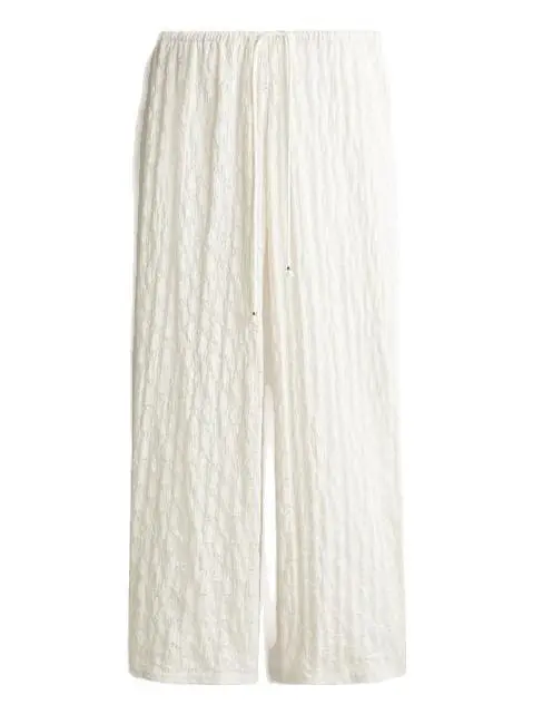 H&m Lace-look Drawstring Trousers - White