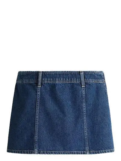 H&m Fitted A-line Mini Skirt - Dark Denim Blue