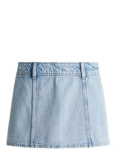 H&m Fitted A-line Mini Skirt - Light Denim Blue