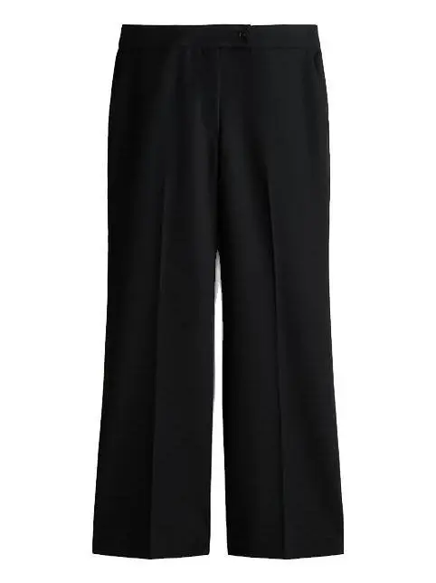 H&m Bootcut Ankle-length Trousers With Button Detail - Black