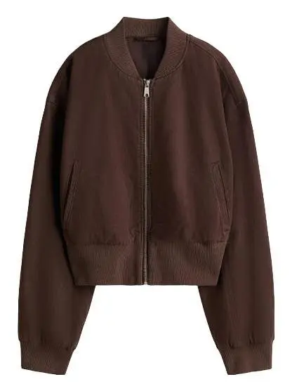 H&m Bomber Jacket - Dark Brown