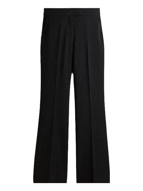 H&m Bootcut Pinstriped Trousers - Dark Gray/pinstriped