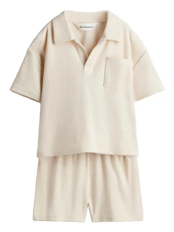 H&m 2-piece Cotton Terry Set - Light Beige