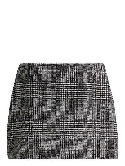 H&m A-line Plaid Mini Skirt - Black/plaid