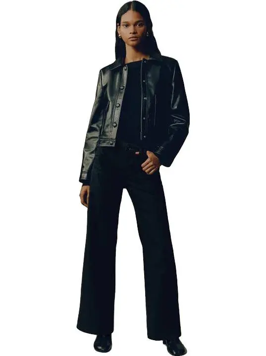 H&m Wide Twill Trousers - Black