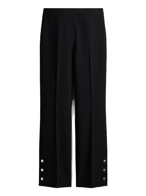 H&m Bootcut Trousers With Button Detailing - Black