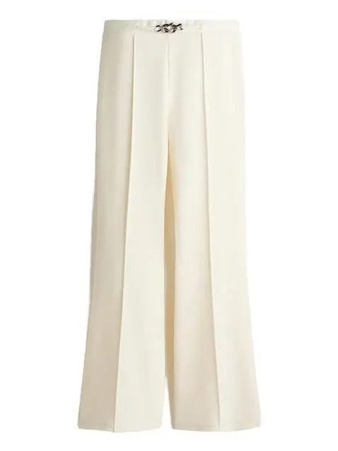 H&m Bootcut Ponte Di Roma Tailored Trousers - Cream