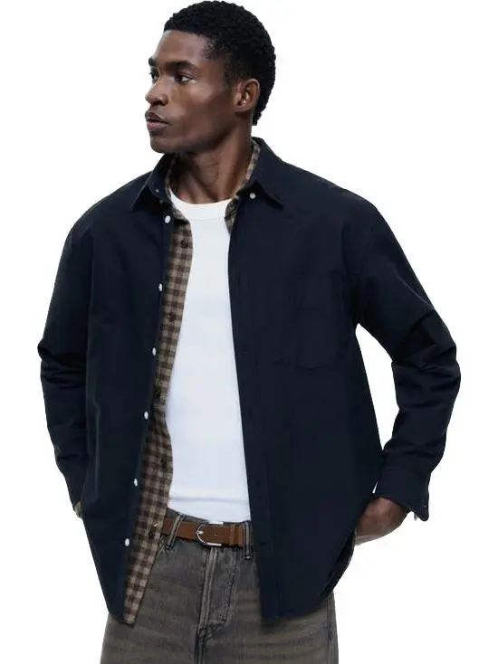 H&m Regular Fit Oxford Shirt - Black