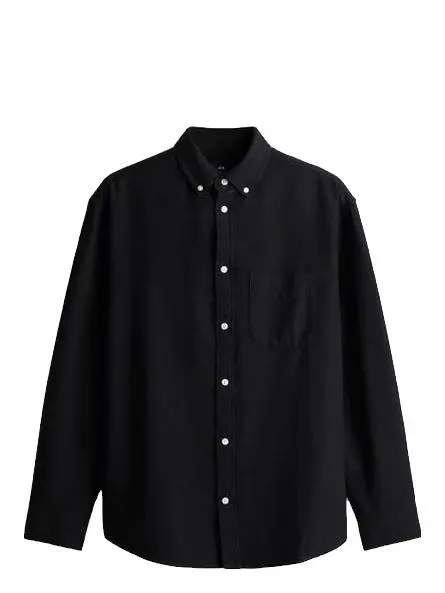 H&m Regular Fit Oxford Shirt - Black