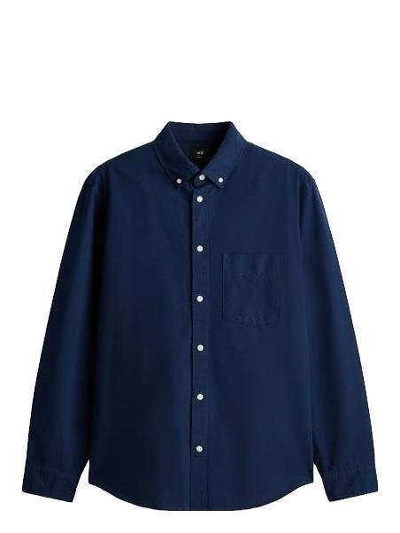 H&M Regular Fit Oxford Shirt - Dark Blue