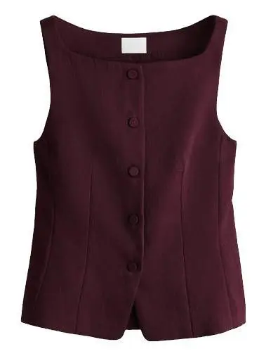 H&m Tailored Waistcoat - Plum Purple