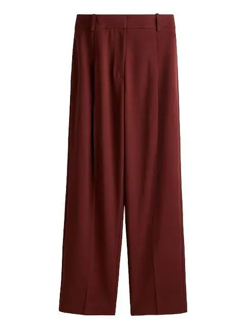 H&m Tailored Trousers With High Waist And Tapered Legs - Red