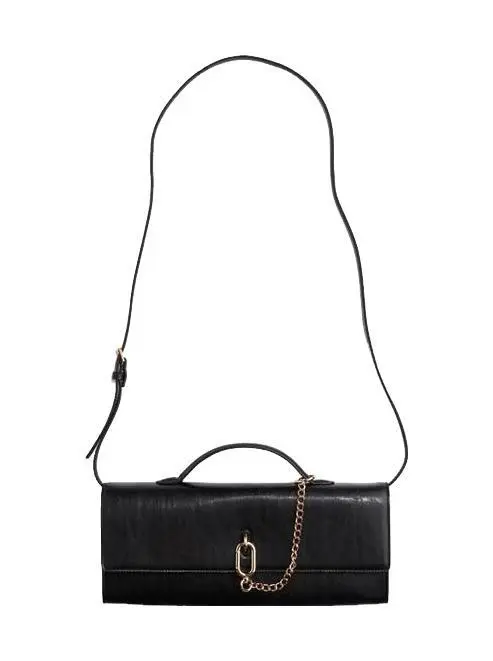 H&m Rectangular Crossbody Bag With Chain Detail - Black