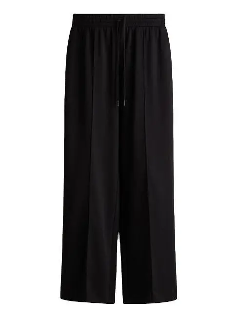 H&m Wide Crease-front Joggers - Black