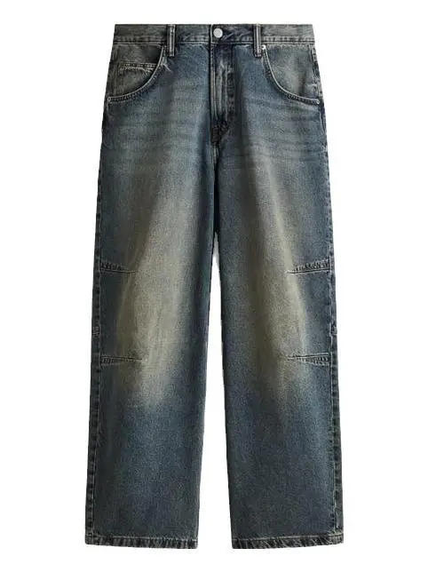 H&m Baggy Darted Jeans - Dusty Denim Blue