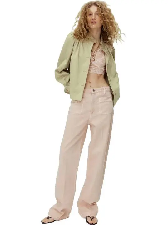 H&m Wide High Jeans - Powder Pink