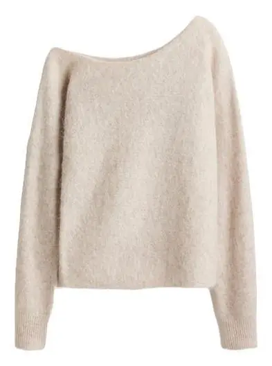 H&m Alpaca-blend One-shoulder Jumper - Light Beige