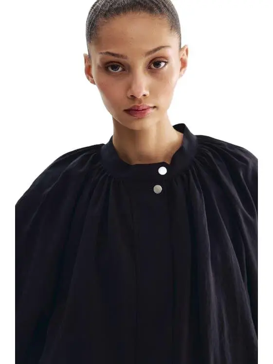 H&m Balloon-sleeved Modal Jacket - Black
