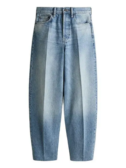 H&m Barrel High Ankle Jeans - Denim Blue