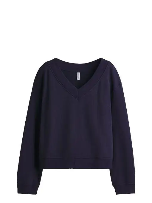 H&m V-neck Sweatshirt - Navy Blue